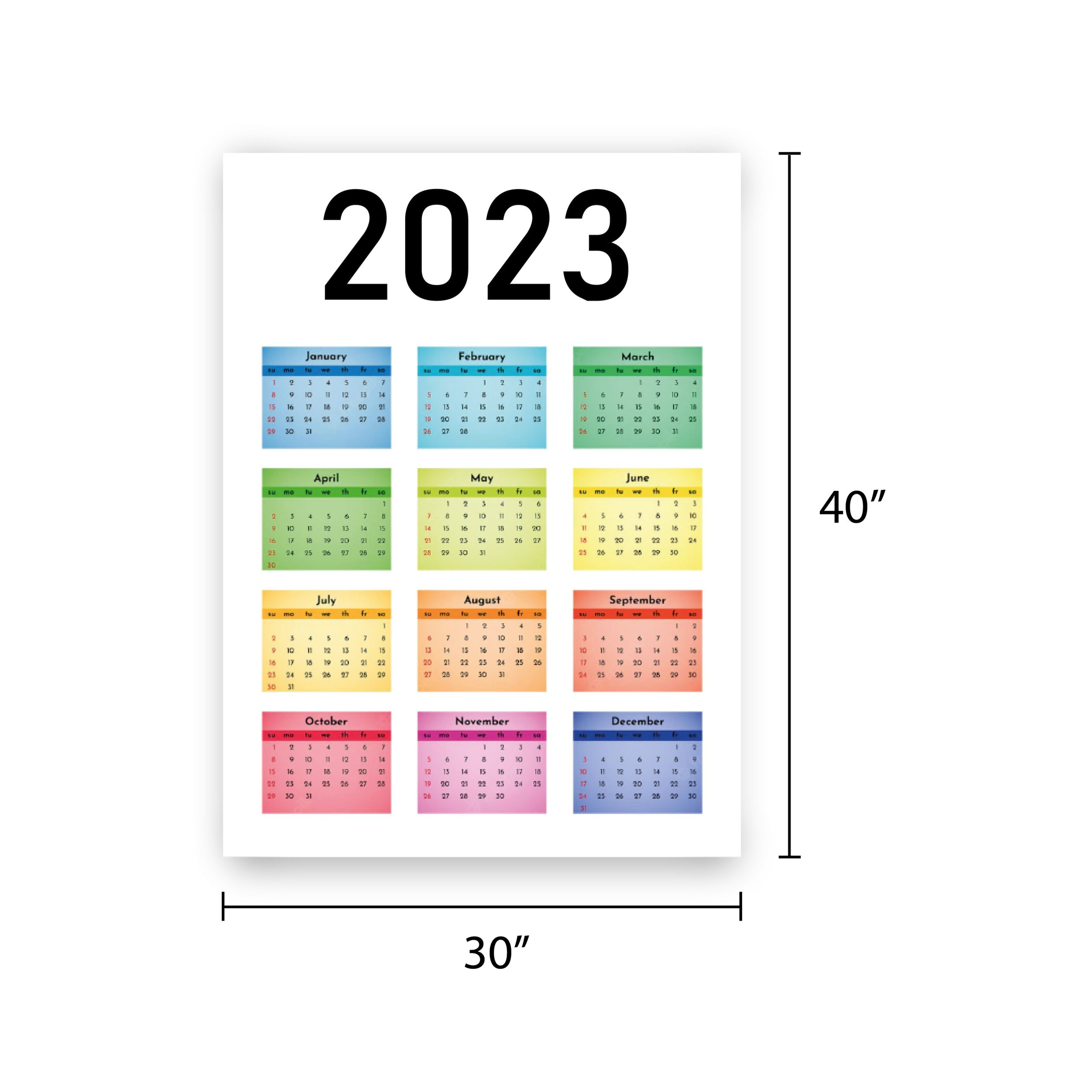 Calendario Gigante 30x40" - Diseñarte